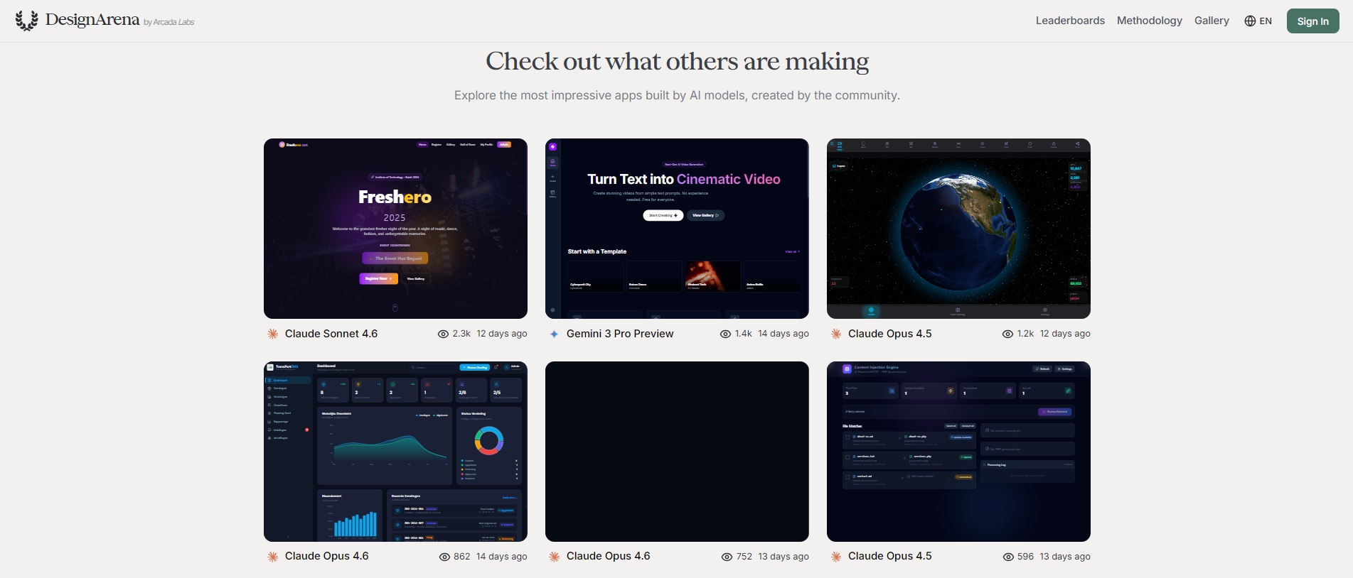Design Arena – Crowdsourced Benchmark for AI-Generated Design